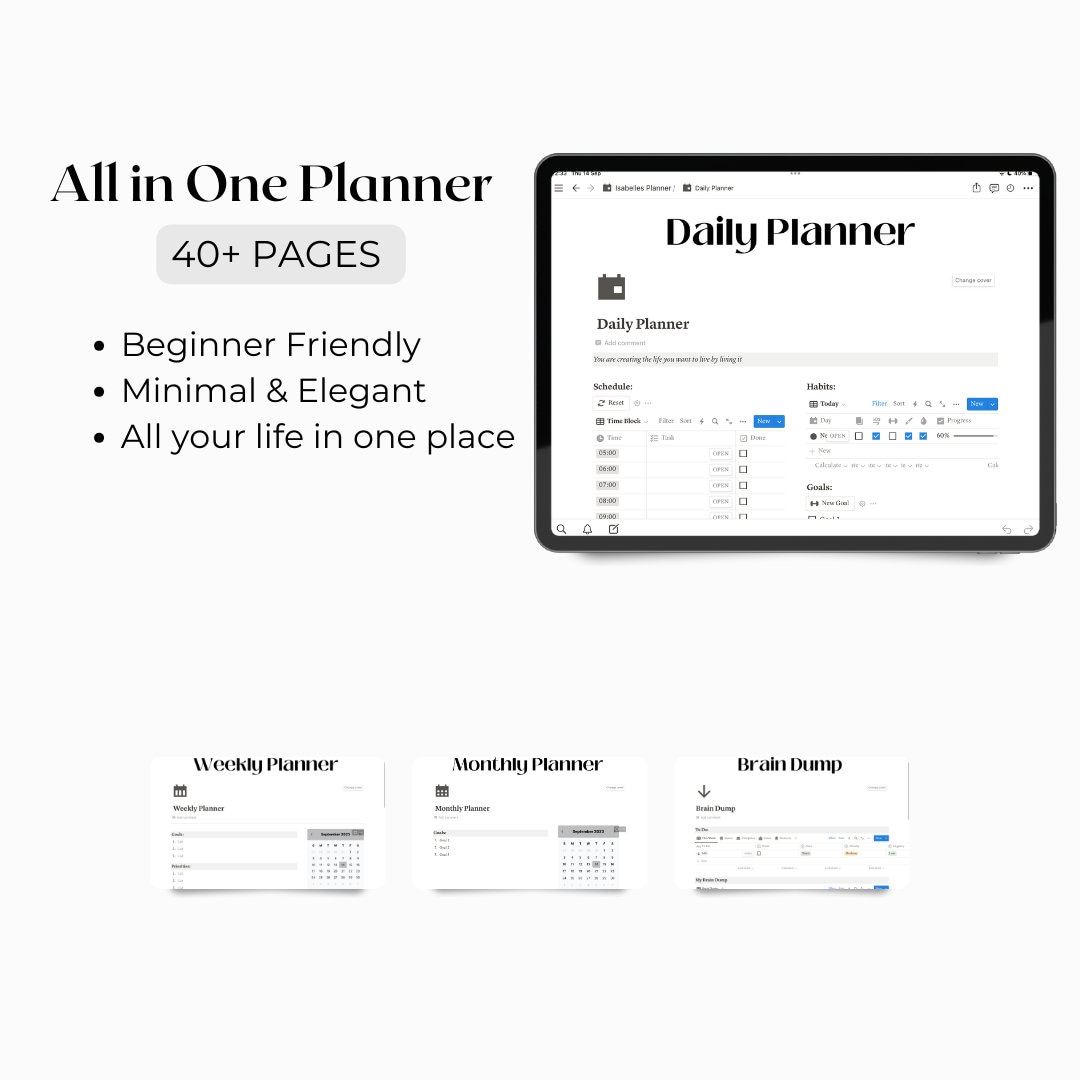 Notion Life Planner, Notion Template Life Planner,all in One Notion ...