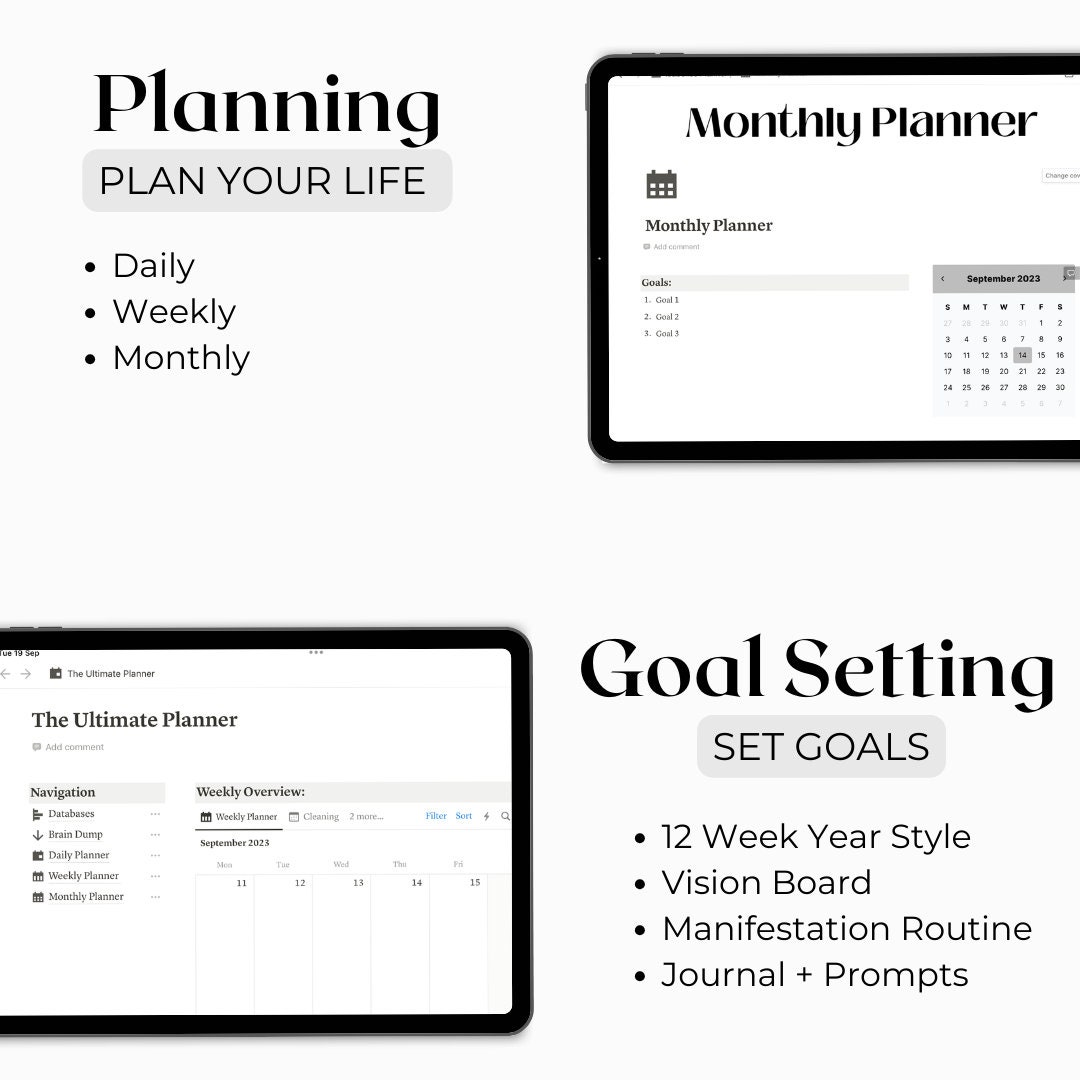 Notion Life Planner, Notion Template Life Planner,all in One Notion ...
