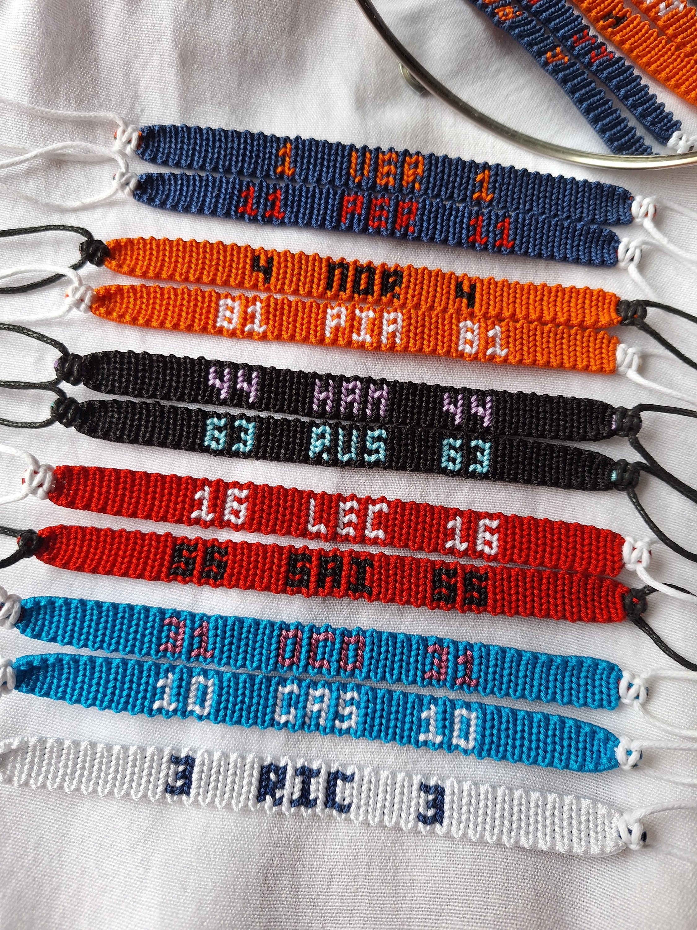 Macrame Bracelets With the Number of the Formula 1 Drivers of L F1 ...