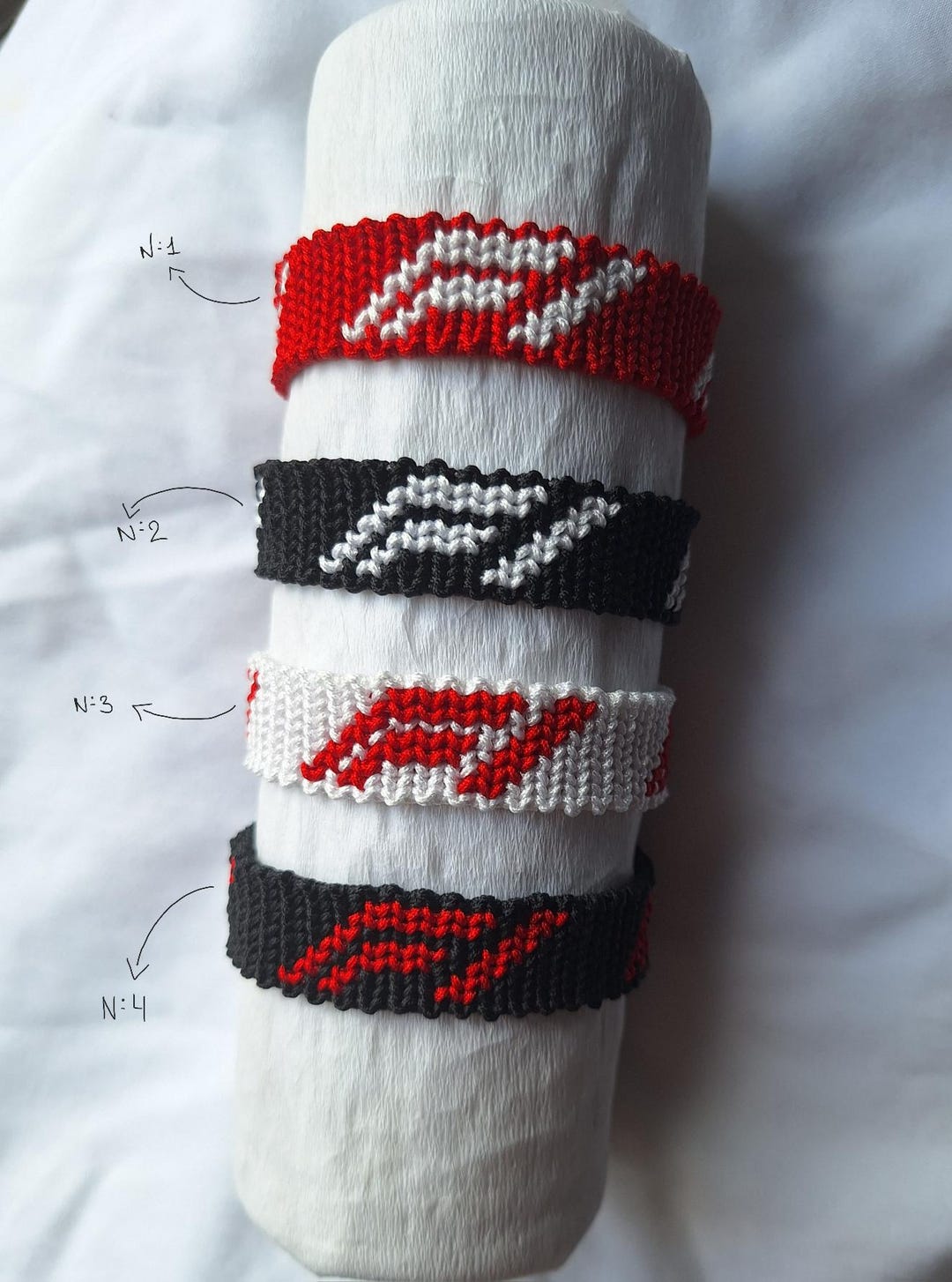 Macrame Bracelet Inspired by the Formula 1 Logo | F1 | Handmade F1 ...