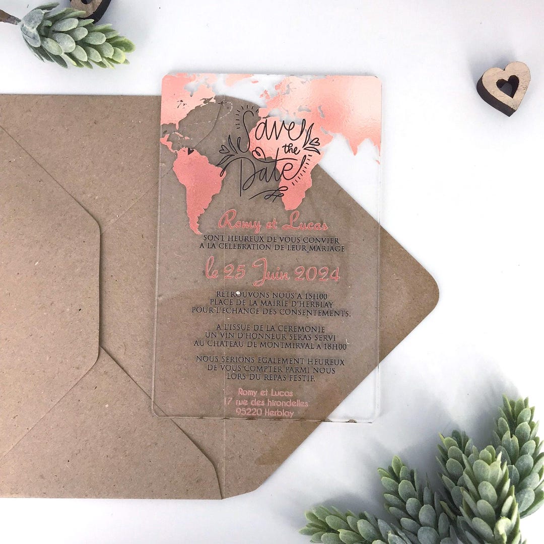Transparent Plexiglass Announcement - World Map - Etsy