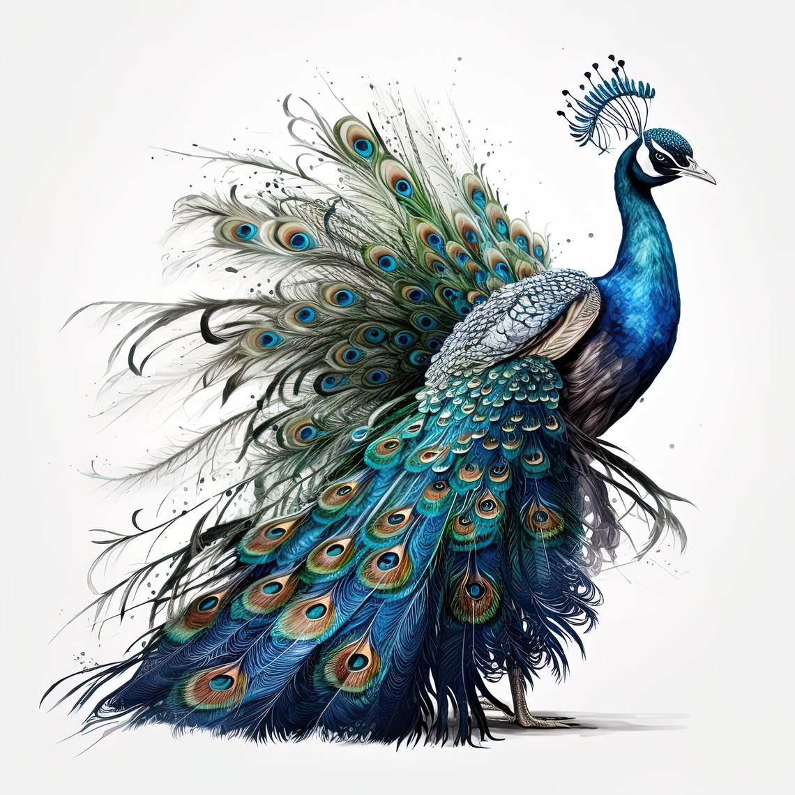 Peacock Poster Download, Digital Download Poster, Digital Art ...