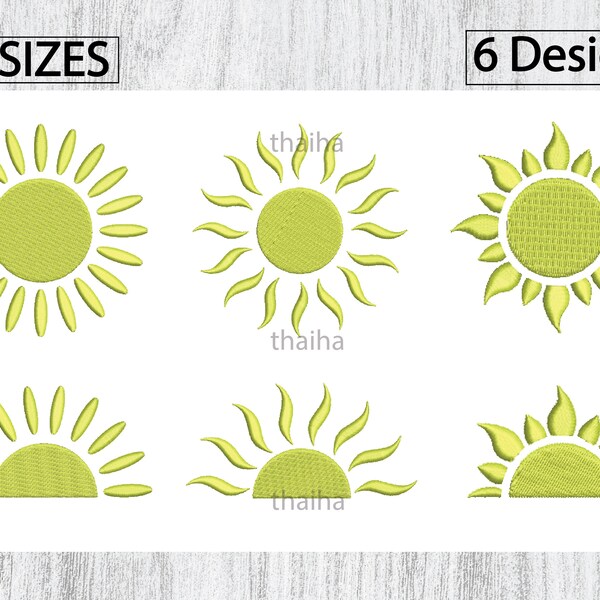 Embroidery Design Sun - Etsy