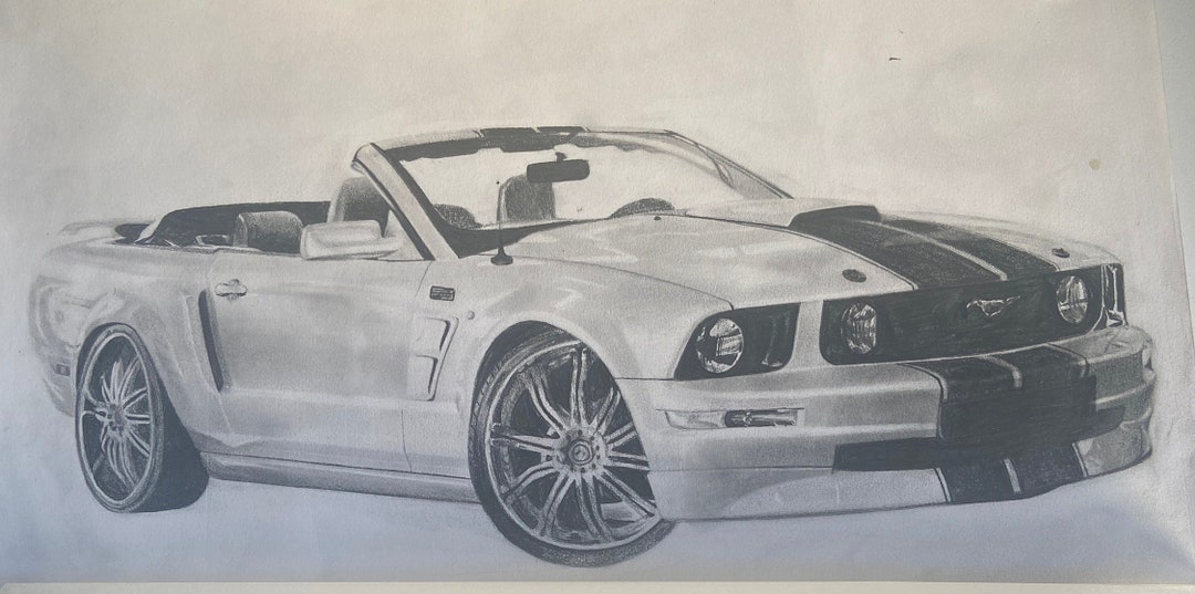 Ford Mustang Drawing - Etsy