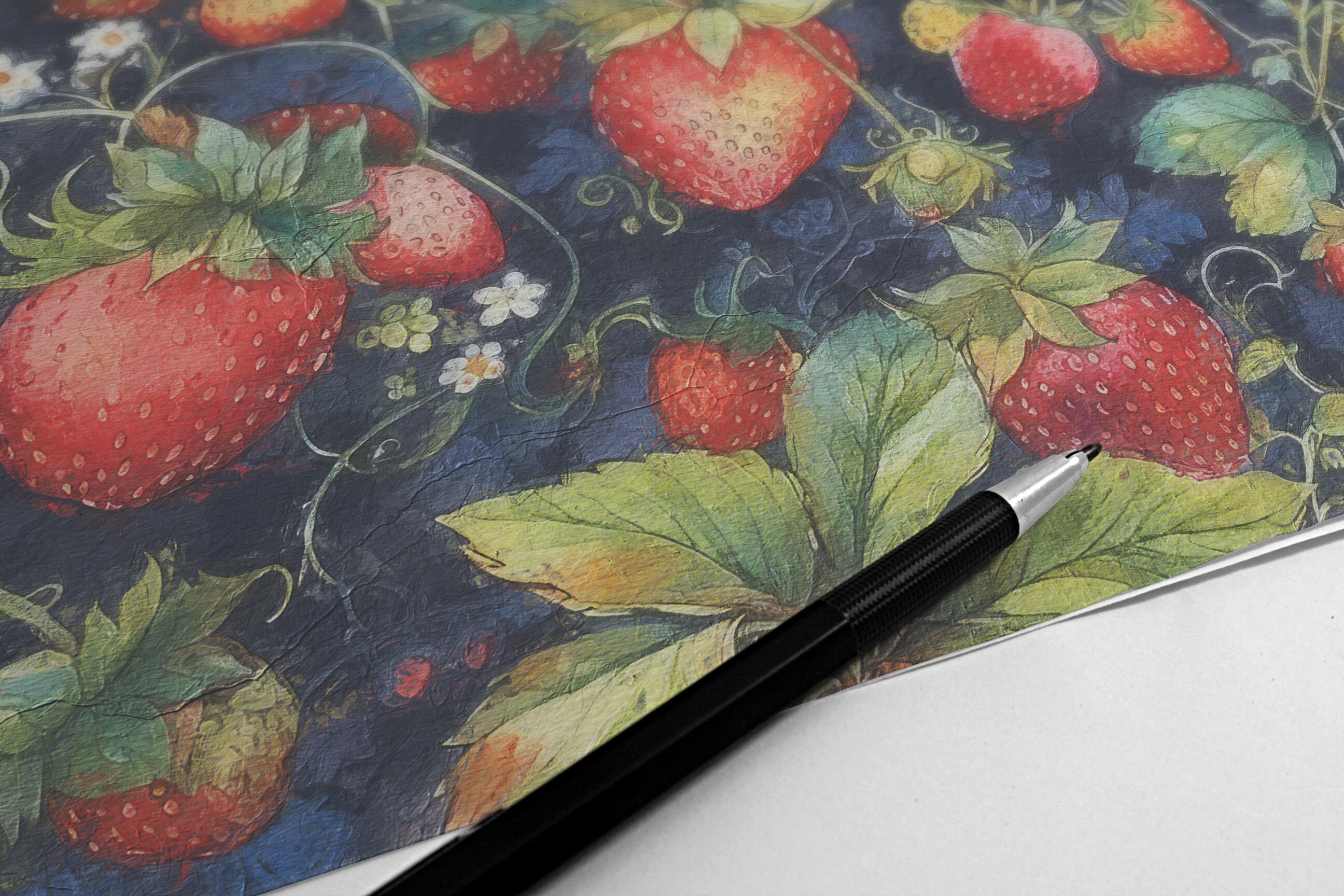 Digital Paper Strawberries, 10 Painterly Strawberry Designs, Paper ...