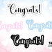 Congrats SVG Script Lettering Sign: New Baby, Pink Blue ...