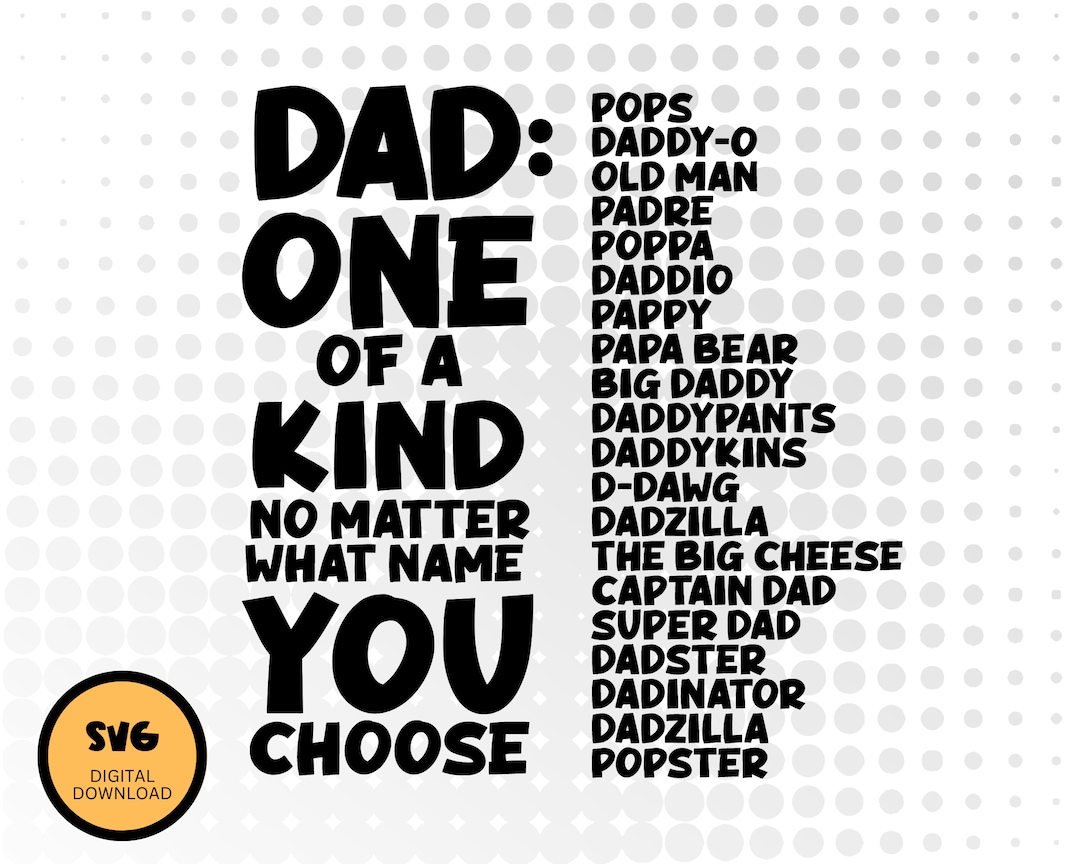 Dad Names Funny SVG Clip Art, Father's Day Clip Art, Dad Joke ...