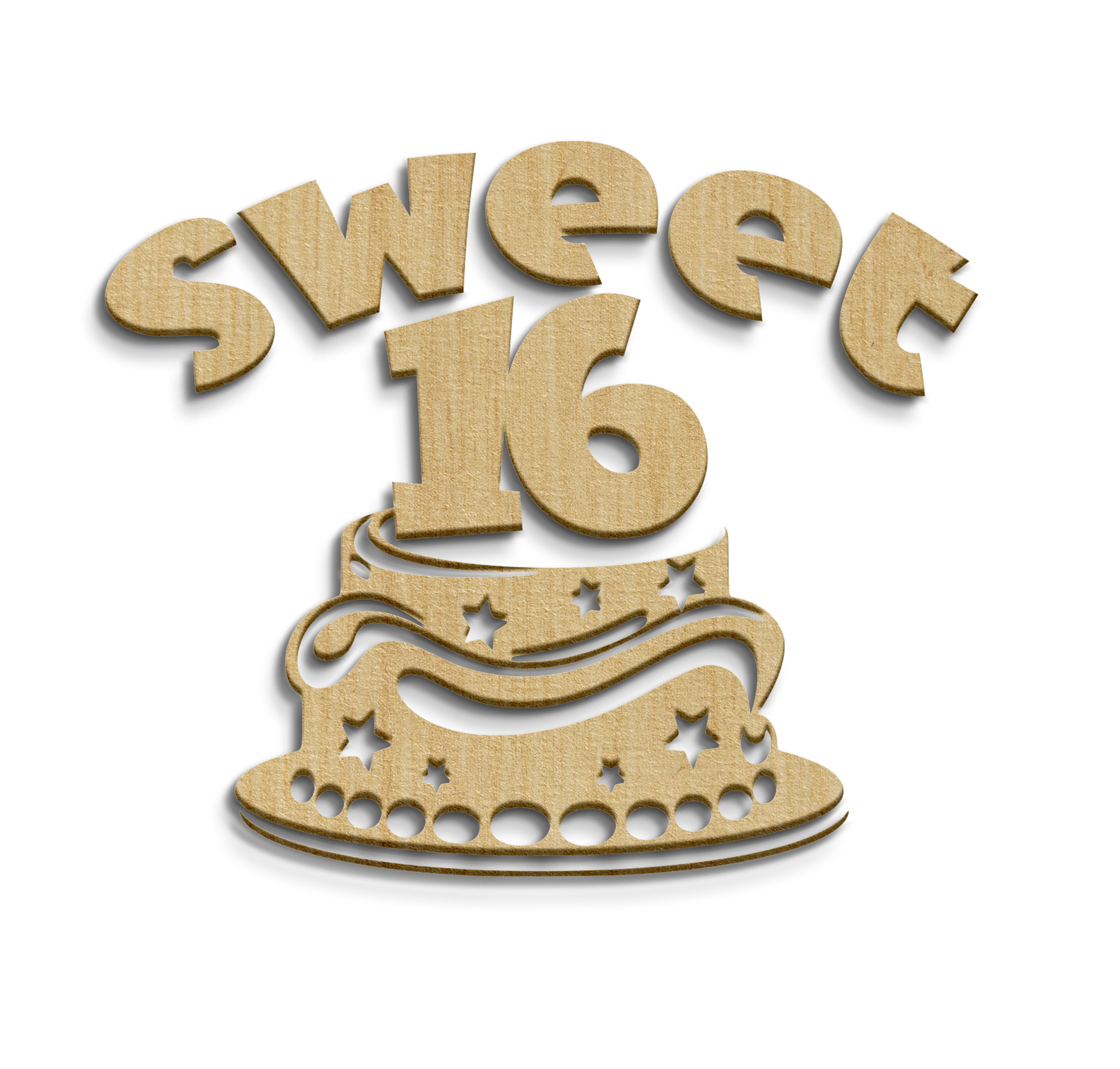 Sweet 16 Birthday Cake SVG, PDF, Vector, Sublimation Image, Cut File ...