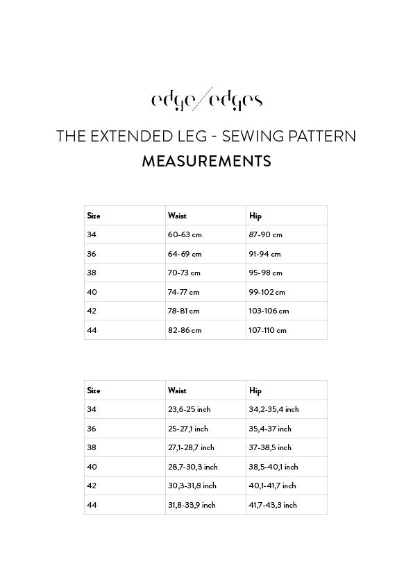 The Extended Leg - Sewing Pattern - Etsy