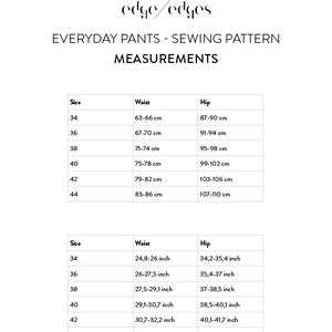 The Everyday Pants - Sewing Pattern - Etsy