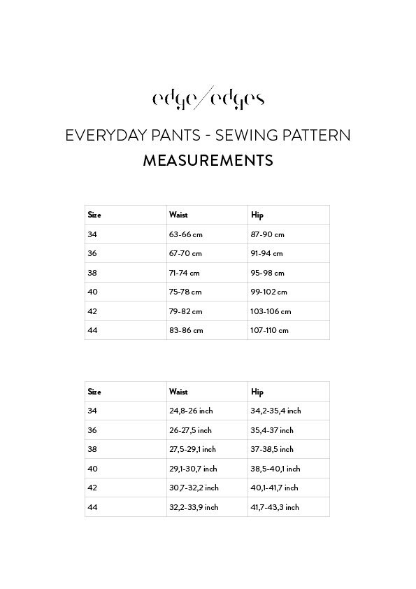 The Everyday Pants Sewing Pattern - Etsy