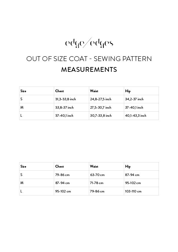 Out of Size Coat - Sewing Pattern - Etsy