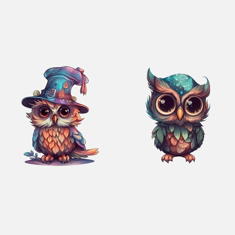 8 Fantasy Owl Clipart, Fantasy Clipart, Magic Owl PNG, Digital Magic ...