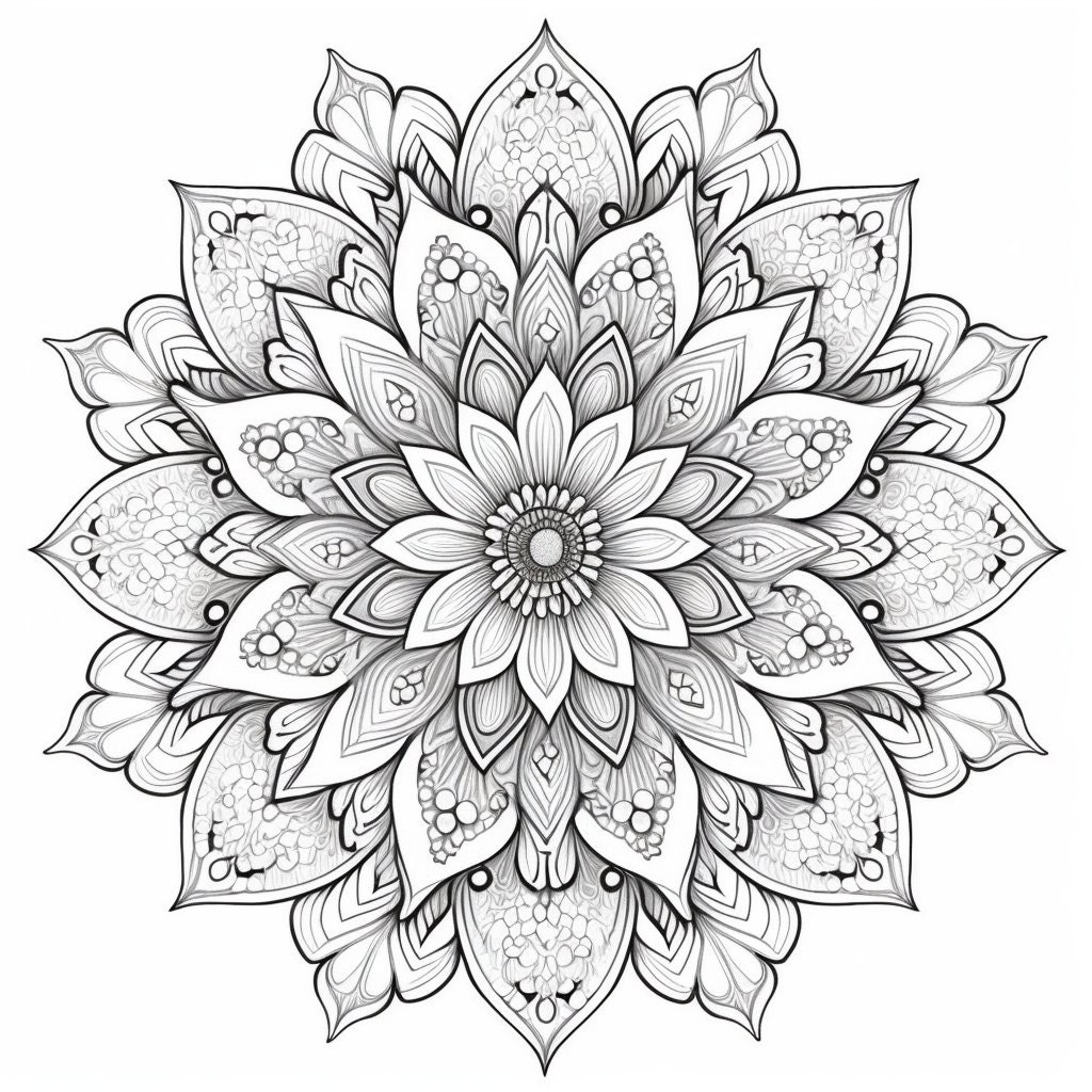60 Page Printable Flower Mandala Coloring Book - Mandala Pattern ...