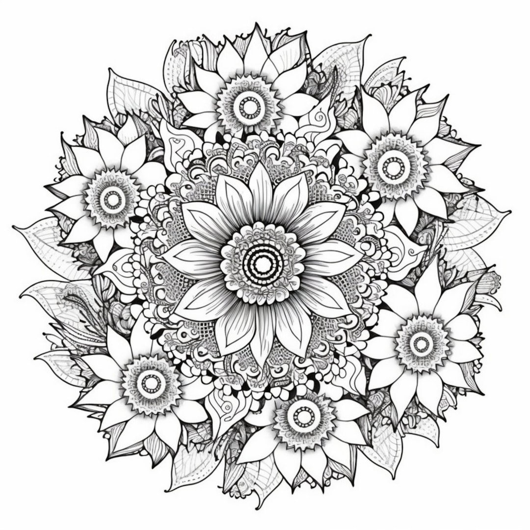60 Page Printable Flower Mandala Coloring Book - Mandala Pattern ...