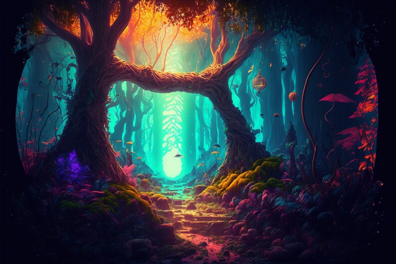 5 Enchanted Forest Wall Art Enchanted Forest Printable Digital Art ...