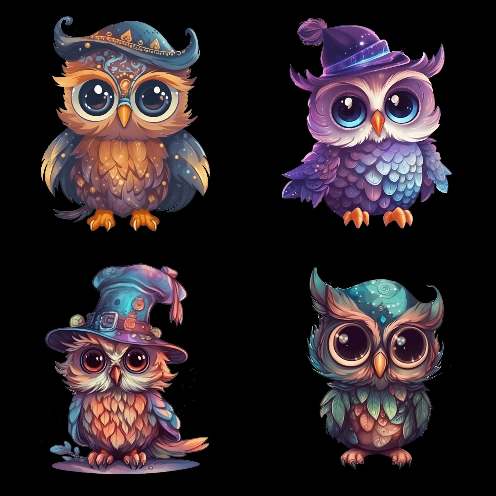 8 Fantasy Owl Clipart, Fantasy Clipart, Magic Owl PNG, Digital Magic ...