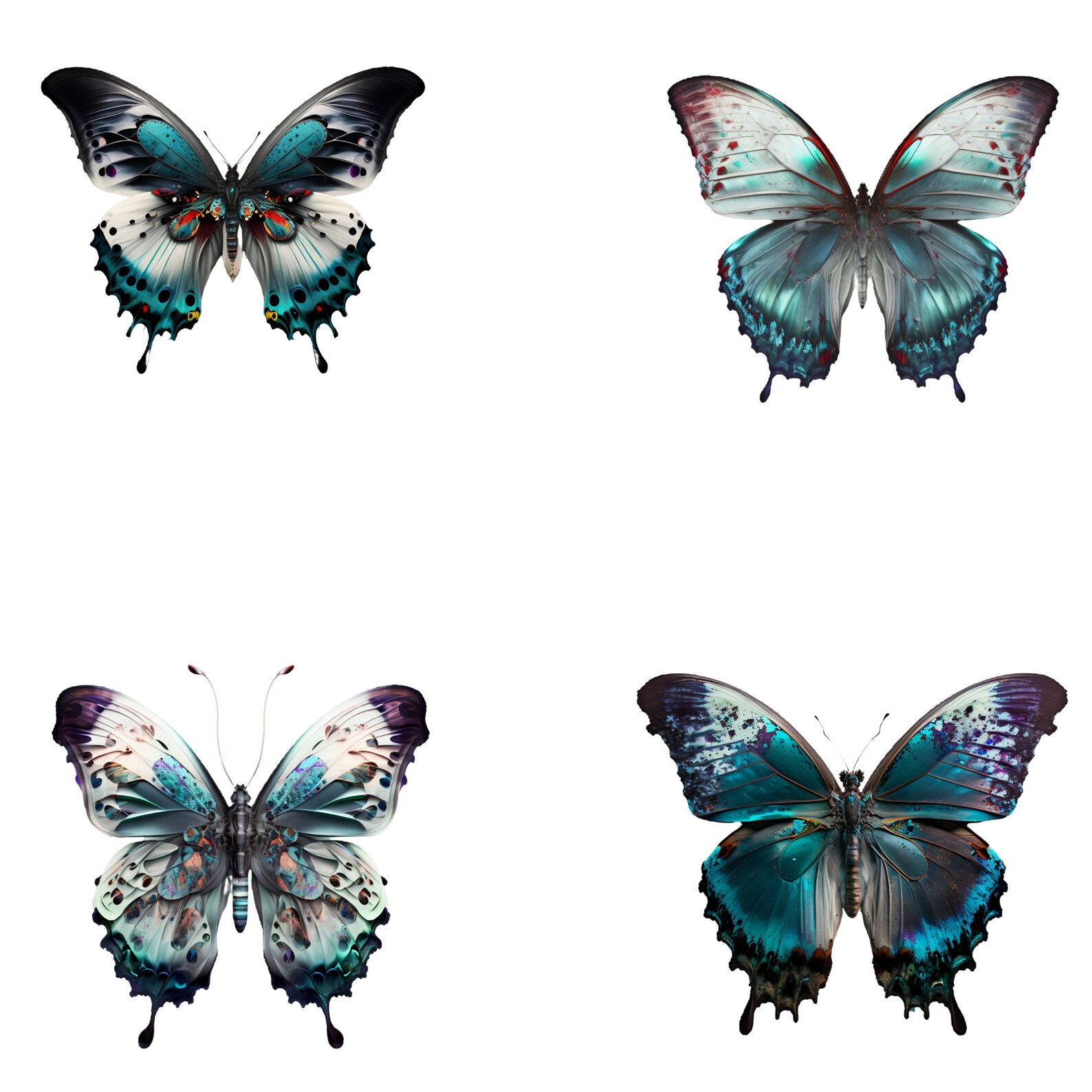 8 Butterflies Clipart, Watercolor Clipart, Butterfly Bundle PNG ...