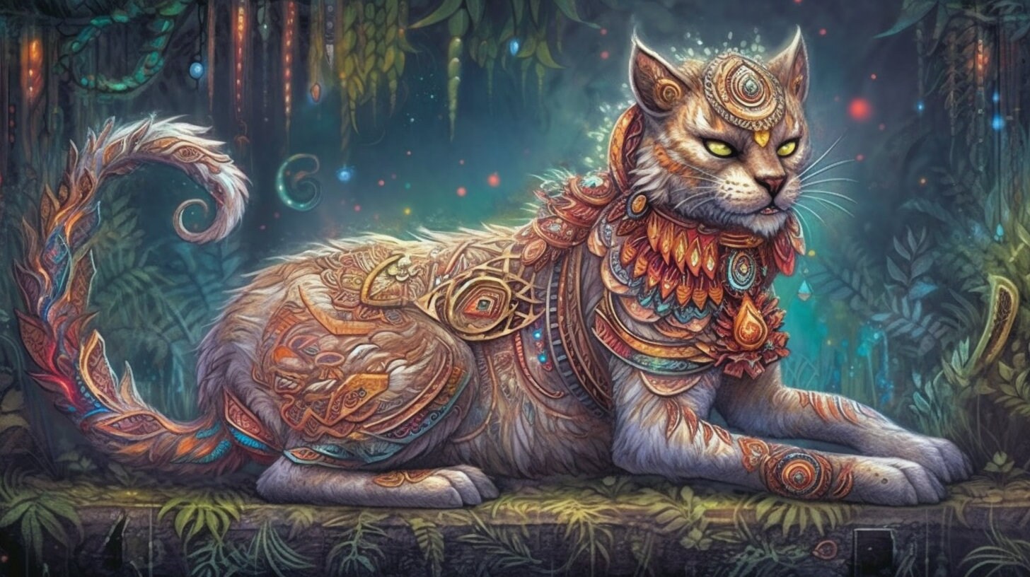 5 Enchanted Cat Wallpaper | Printable Art | Digital Art | Digital ...