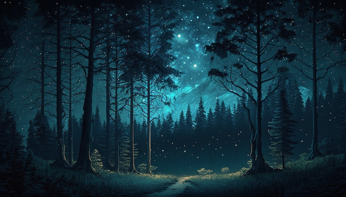 5 Night Forest Wallpaper Images, Enchanted Forest Desktop Wallpaper ...
