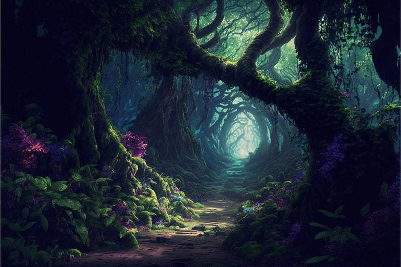 Enchanted Forest Wall Art Enchanted Forest Printable Digital Art ...