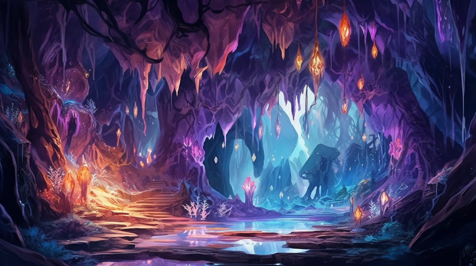 5 Fantasy Crystal Cave Wallpaper Images, Enchanted Cave Desktop ...