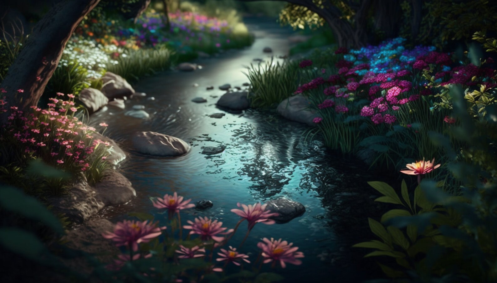 5 Enchanted River Wall Art Enchanted River Printable Digital Art ...