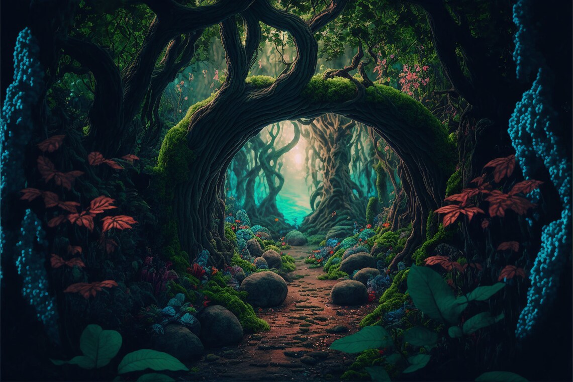 5 Enchanted Forest Wall Art Enchanted Forest Printable Digital Art ...