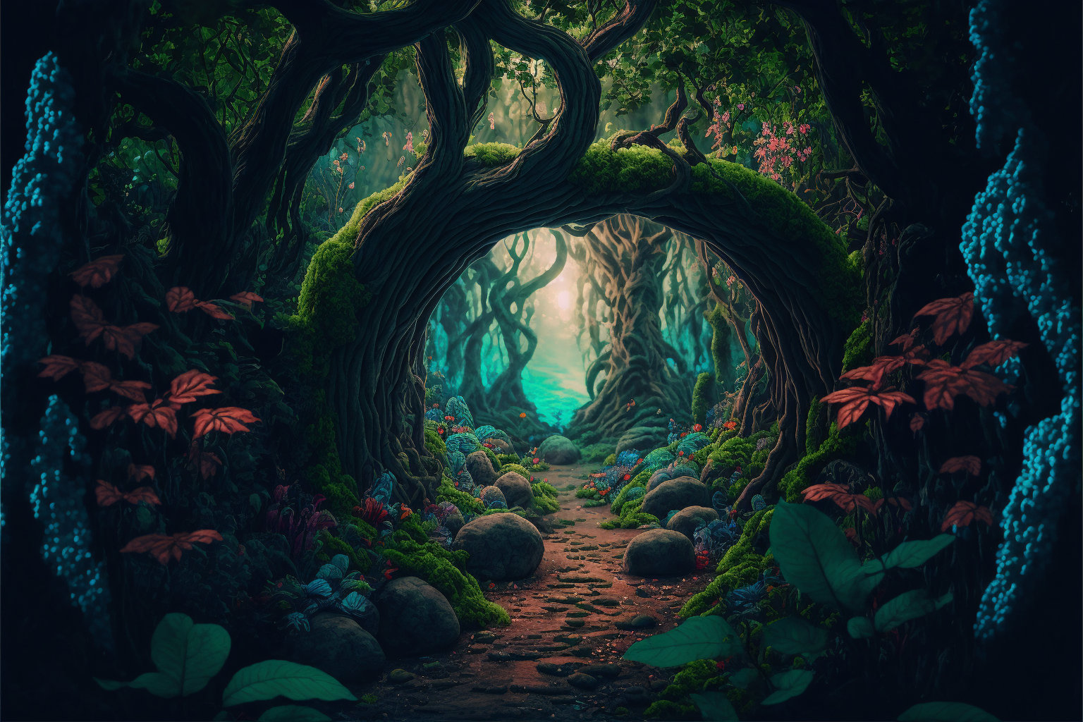 5 Enchanted Forest Wall Art Enchanted Forest Printable Digital Art Enchanted Forest Digital Art ...