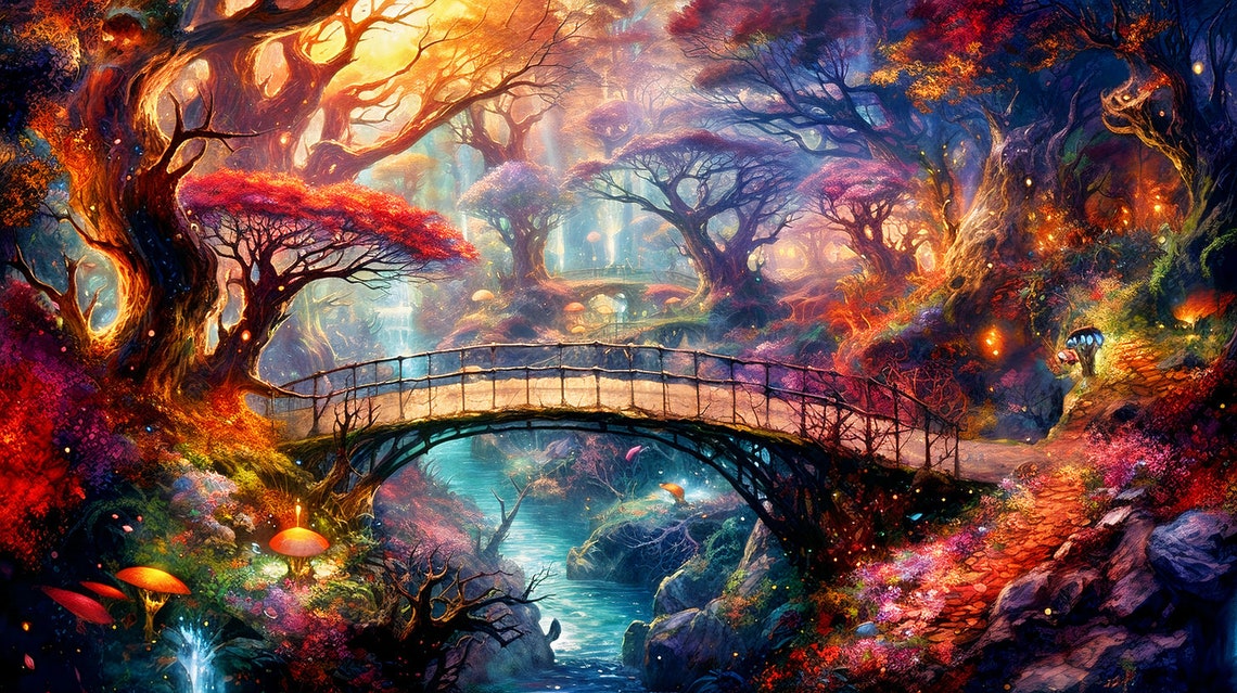 3 Fantasy Bridge Wallpaper Images, Enchanted Bridge Desktop Wallpaper ...