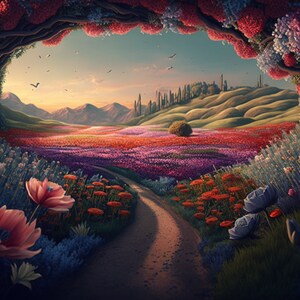 5 Enchanted Flower Field Wall Art, Enchanted Flower Field Wallpaper ...