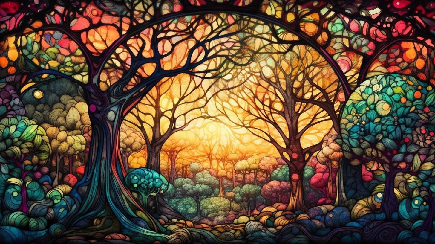 5 Enchanted Forest Wallpaper | Printable Art | Digital Art | Digital Download | Large JPG Images ...