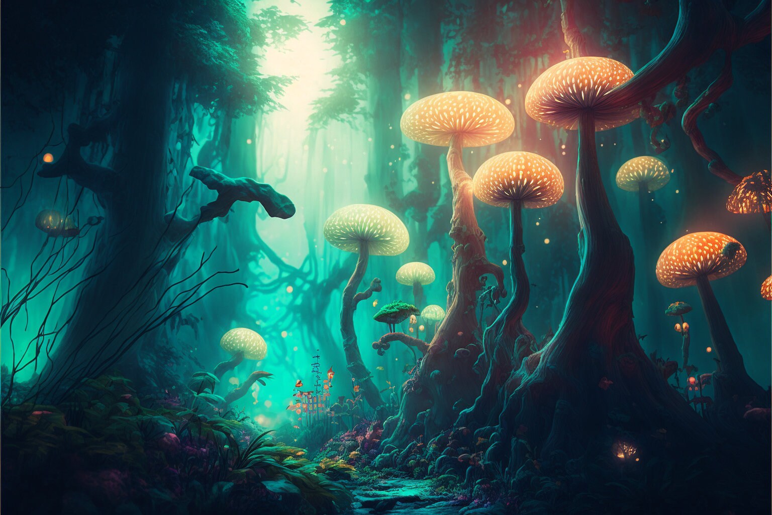 5 Enchanted Forest Wall Art Enchanted Forest Printable Digital Art ...