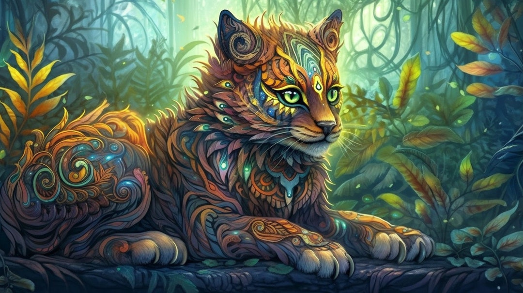 5 Enchanted Cat Wallpaper | Printable Art | Digital Art | Digital ...