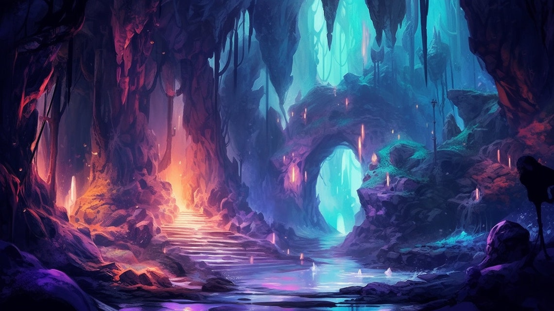 5 Fantasy Crystal Cave Wallpaper Images, Enchanted Cave Desktop ...