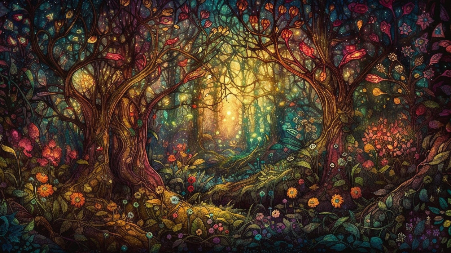 5 Enchanted Forest Wallpaper | Printable Art | Digital Art | Digital ...