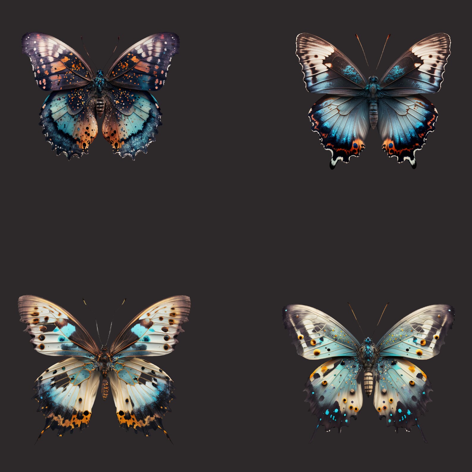 8 Butterflies Clipart, Watercolor Clipart, Butterfly Bundle PNG ...