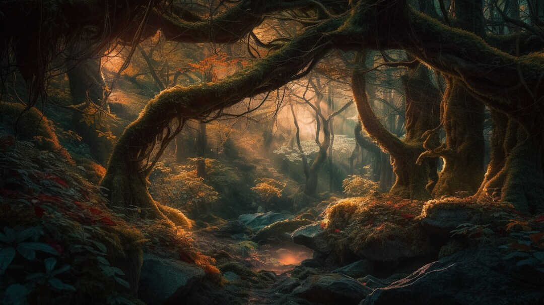 4 Enchanted Forest Wall Art Enchanted Forest Printable Digital Art ...