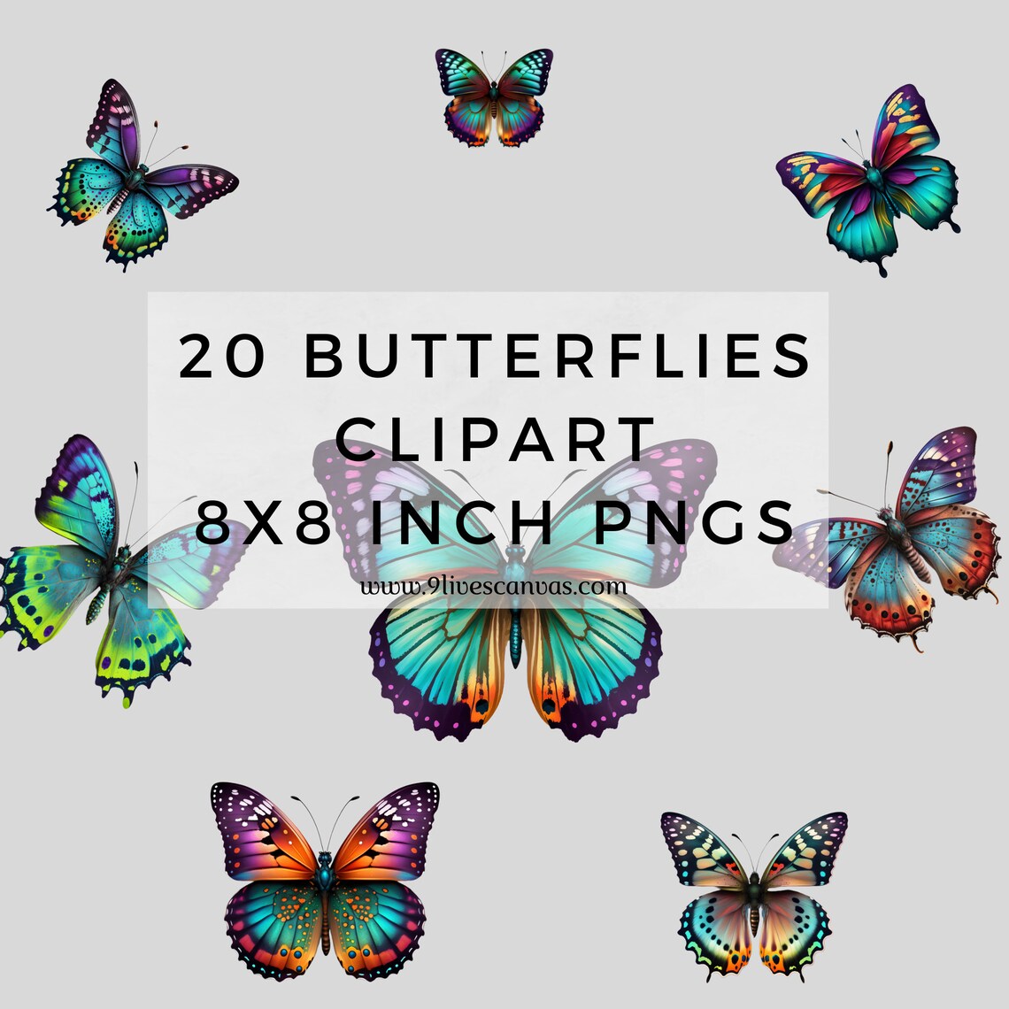 20 Butterflies Clipart, Butterfly Clipart, Butterfly Bundle PNG ...