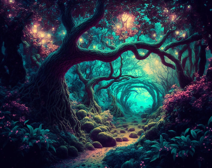 5 Trippy Forest Wallpaper Psychedelic Forest Printable Wall Art Trippy ...