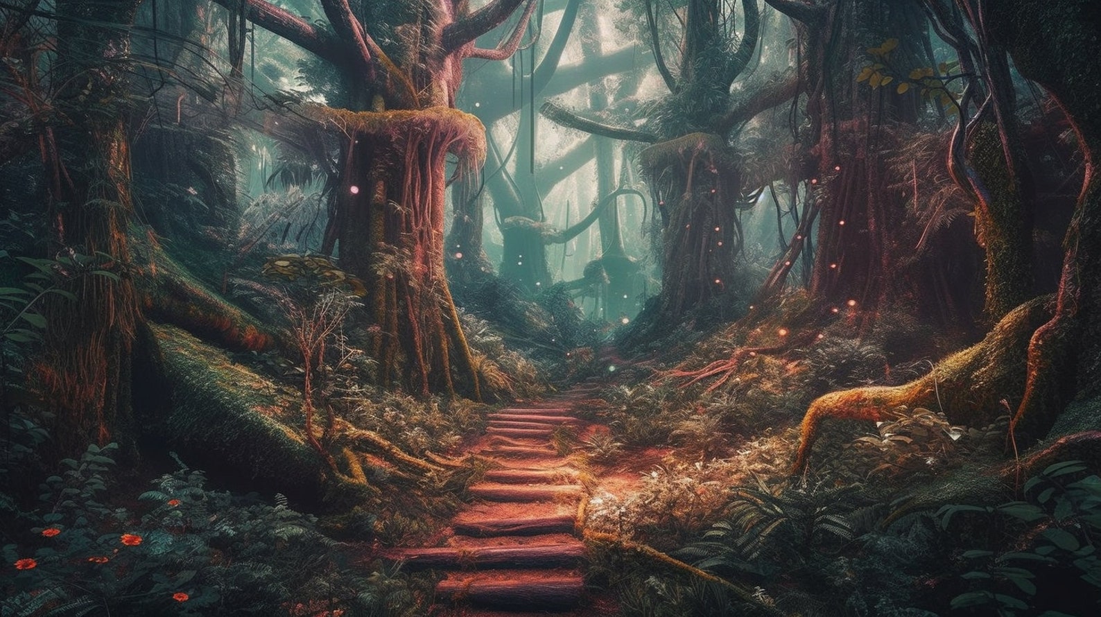 5 Enchanted Forest Wall Art Enchanted Forest Printable Digital Art ...