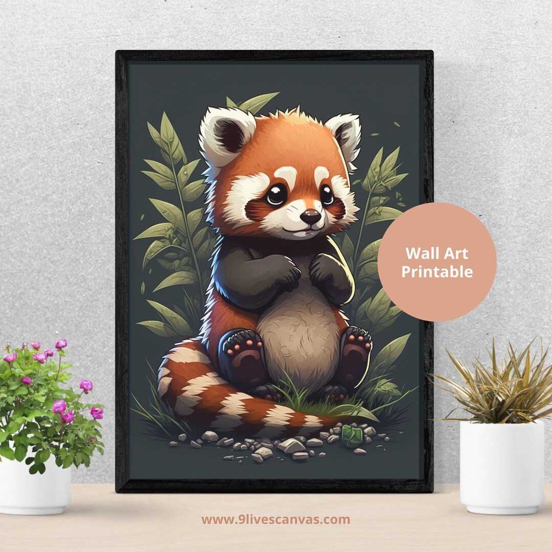 Red Panda Wall Art Digital Print, Nursery Wall Art Baby Animal Prints ...