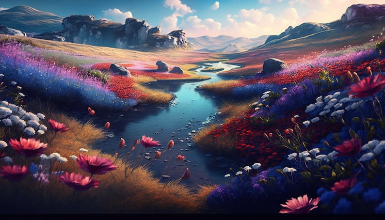 5 Enchanted Flower Field Wall Art, Enchanted Flower Field Wallpaper ...