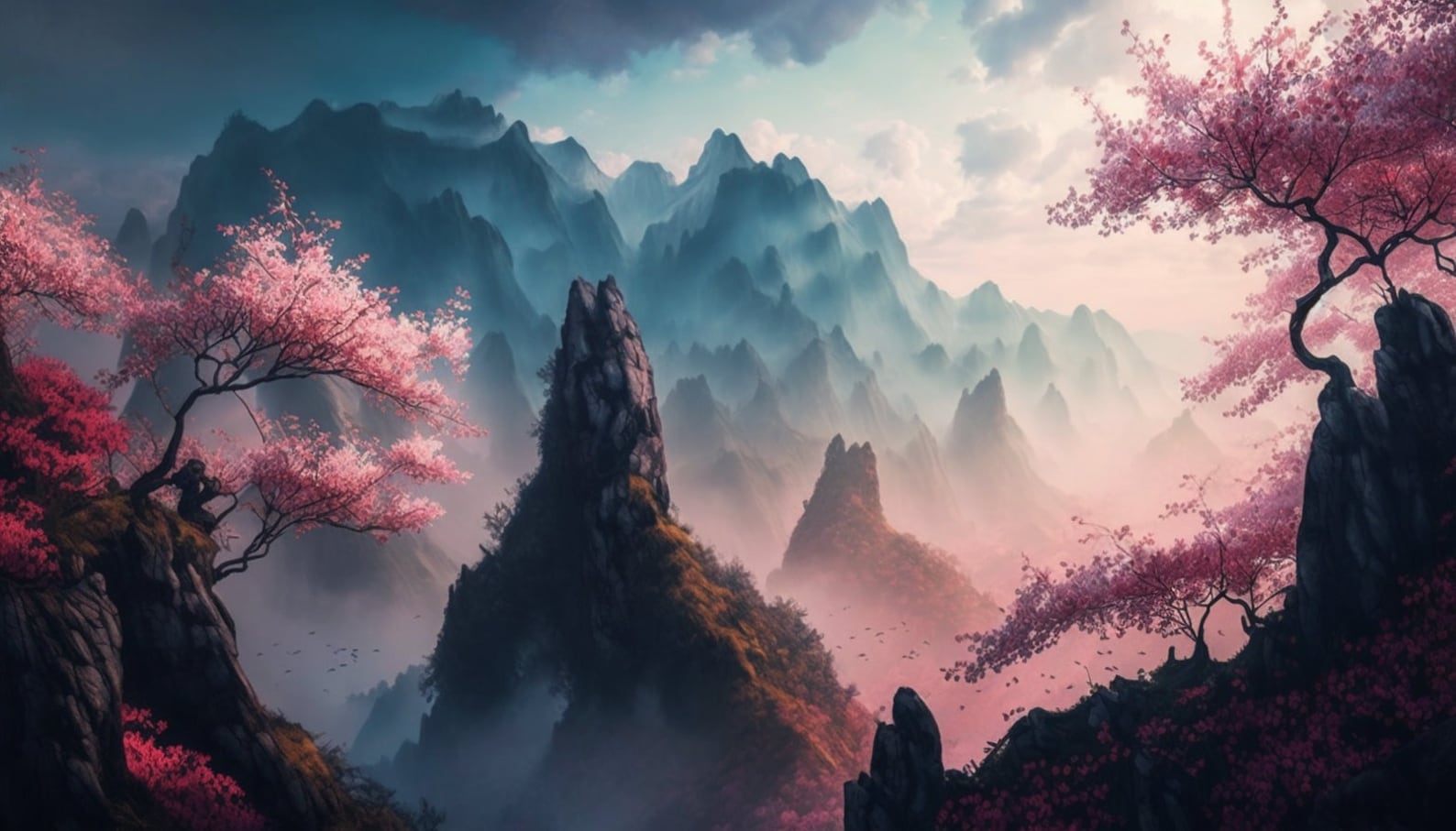 5 Cherry Blossom Tree Wallpaper, Cherry Blossom Tree Digital Wallpaper ...