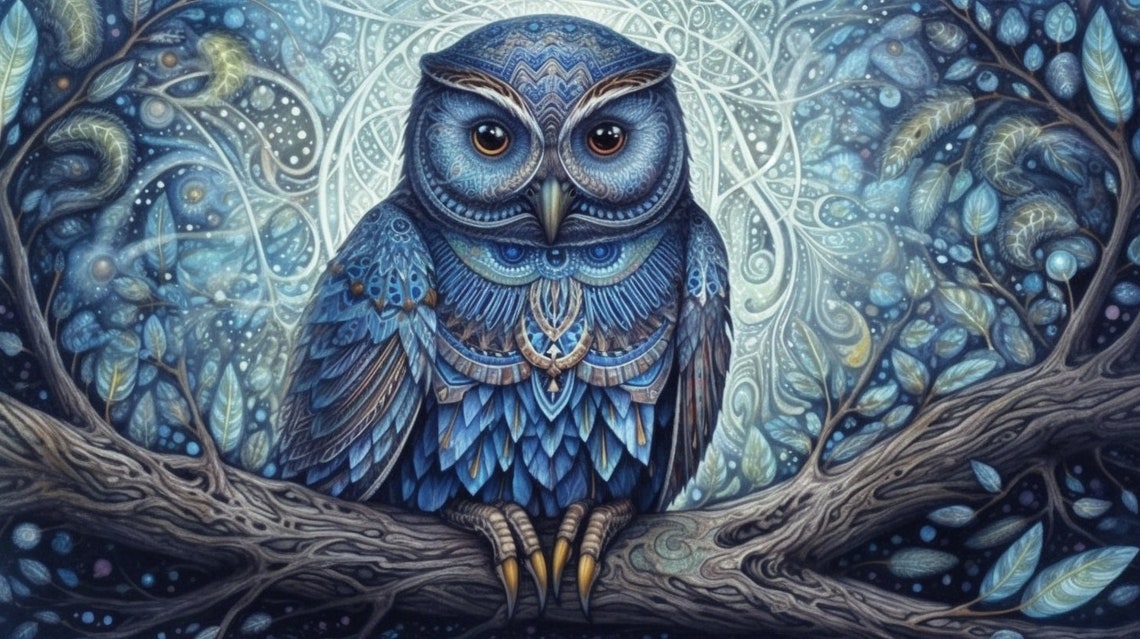 5 Enchanted Owl Wallpaper Printable Art Digital Art Digital Download ...