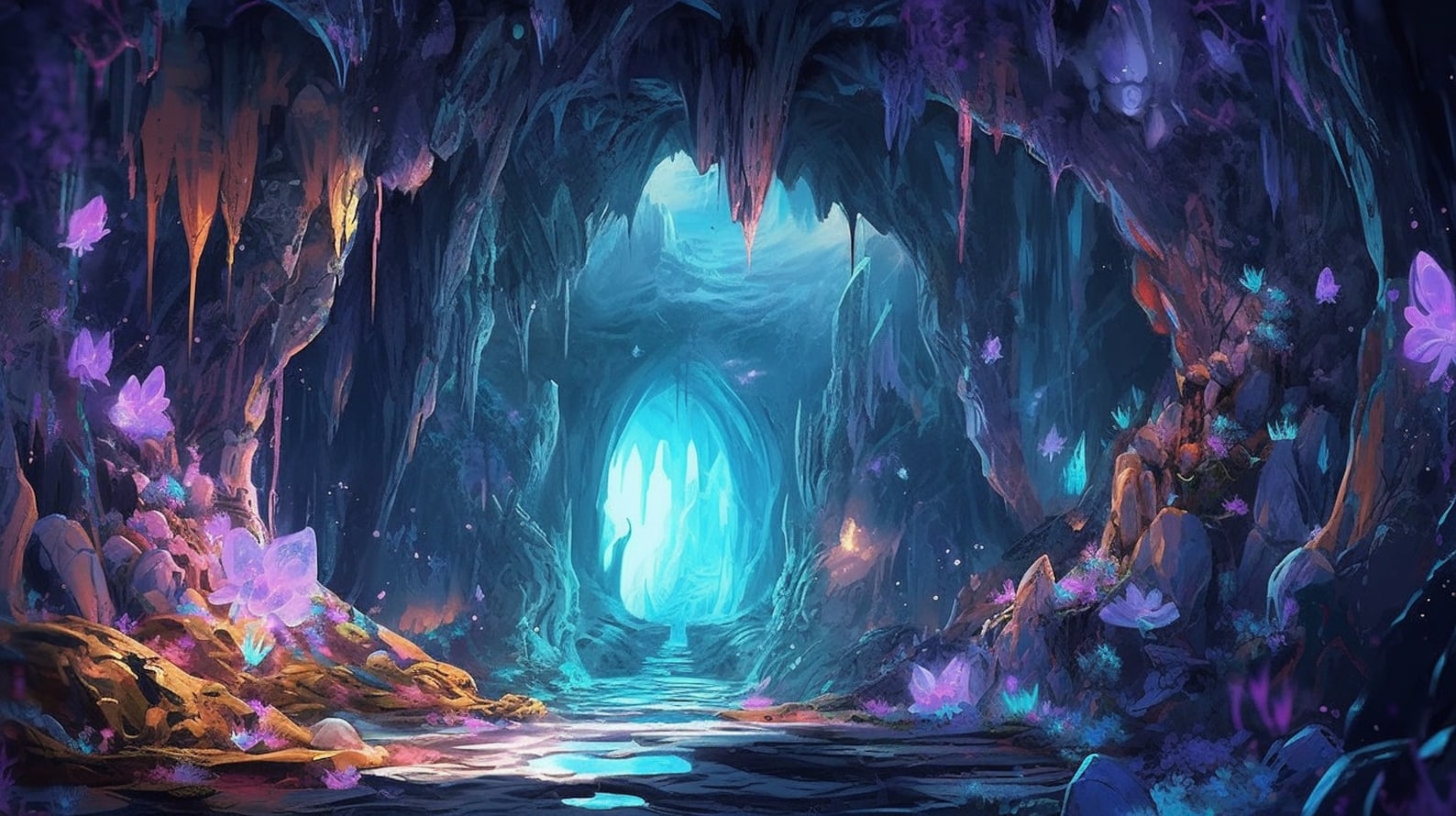 5 Fantasy Crystal Cave Wallpaper Images, Enchanted Cave Desktop ...