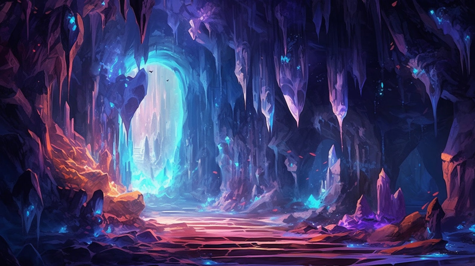5 Fantasy Crystal Cave Wallpaper Images, Enchanted Cave Desktop ...