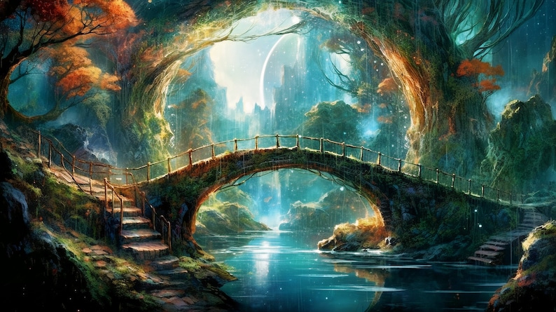 3 Fantasy Bridge Wallpaper Images, Enchanted Bridge Desktop Wallpaper ...