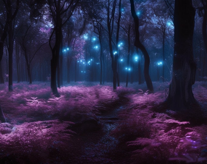 5 Enchanted Forest Wall Art Enchanted Forest Printable Digital Art Enchanted Forest Digital Art ...