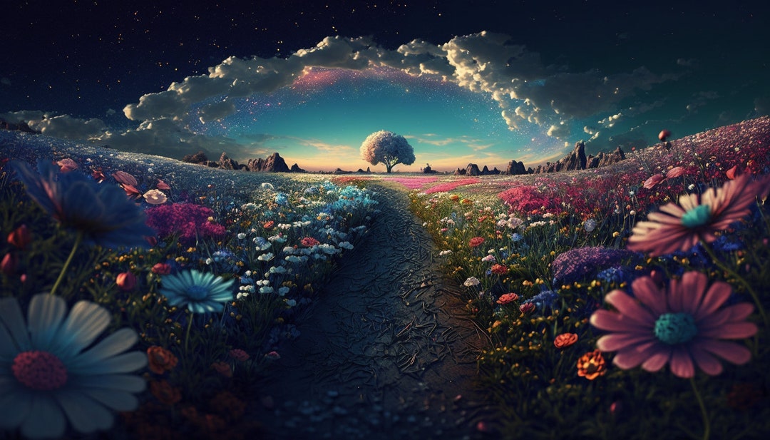 5 Enchanted Flower Field Wall Art, Enchanted Flower Field Wallpaper ...